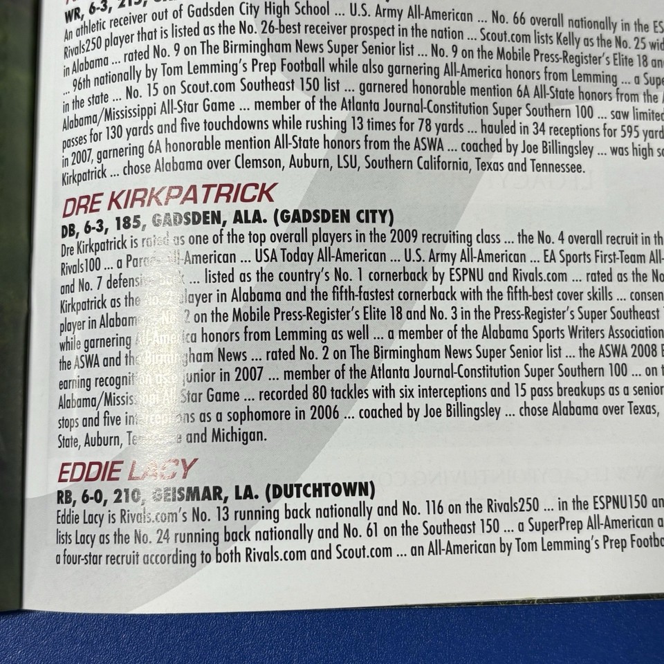 2009 Alabama Crimson Tide A-Day Program Saban Julio Jones Smart Spring ...