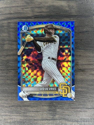 2025 Bowman Leo De Vries Blue Geometric Chrome Refractor /150 Padres | eBay