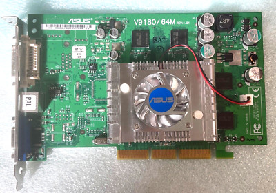 *SALE*VINTAGE ASUS V9180/64M NVIDIA GEFORCE4 MX AGP VGA CARD DVI VGA ...