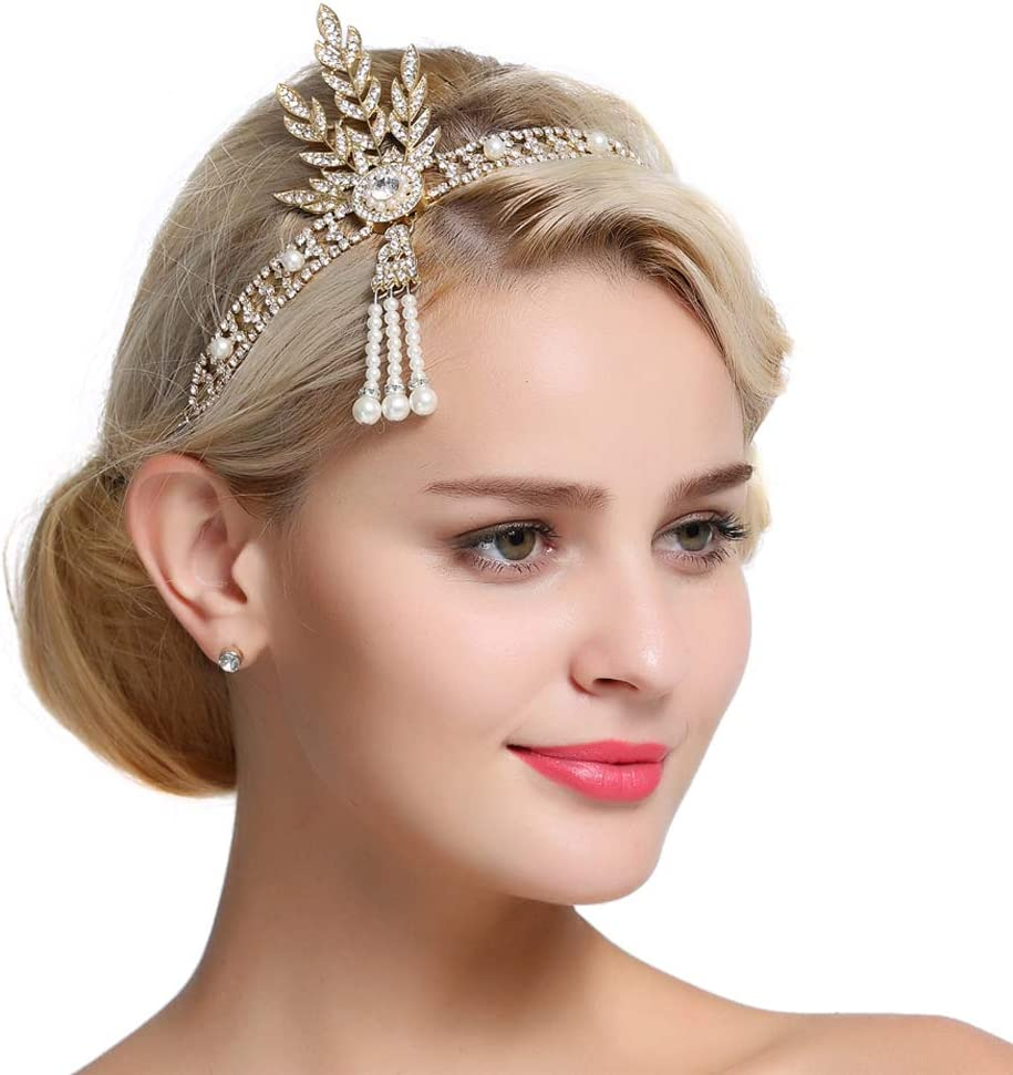 FAIRY COUPLE Women'S Art Deco 1920S Flapper Great Gatsby Leaf Pearl ...