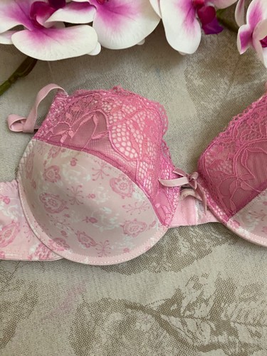 Label teared Bra size it 5c us 38c eu 85c padded underwired pink | eBay