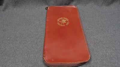 (B28) Minnesota Mutual LIFE INSURANCE LEATHER POUCH Zip Around Document ...