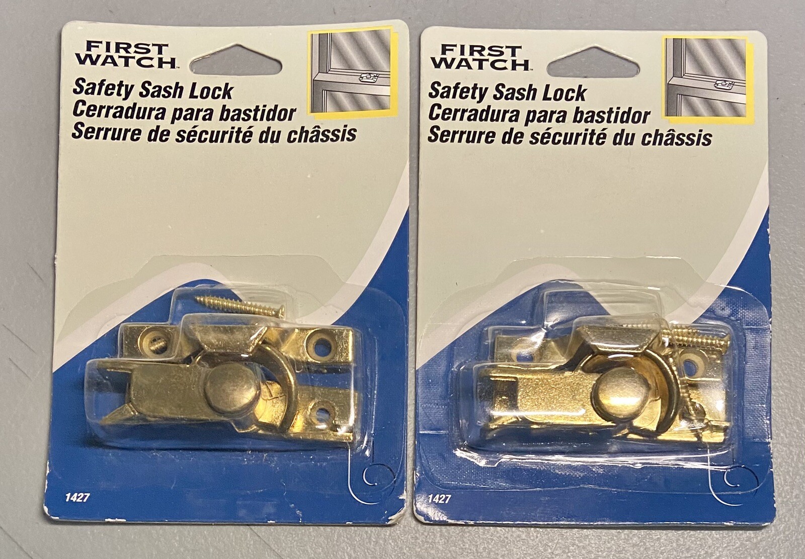 First Watch Brass Finish Window Safety Sash Lock #1427 - Old Stock for ...