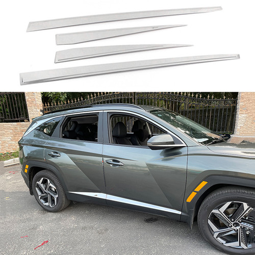 Steel Chrome Body Side Molding Cover Trim 4pcs For Hyundai Tucson 2022 ...