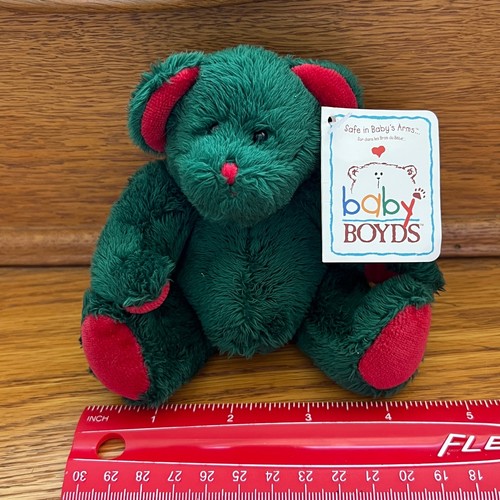 Boyds Bears 4 Inch Baby Boyds Christmas Plush "Jingle" Rattle Green Red ...