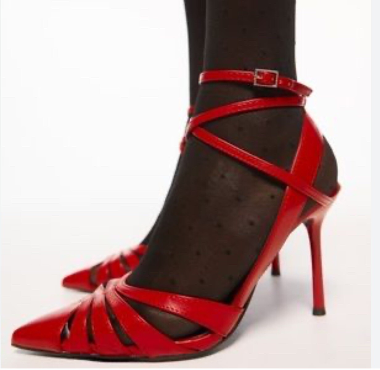 Zara Women’s Red Strappy Stiletto Heels Sz 10 NWT | eBay