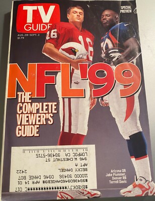 TV Guide MAGAZINE August 28 -September 3 1999 NFL 99 Viewers Guide ...