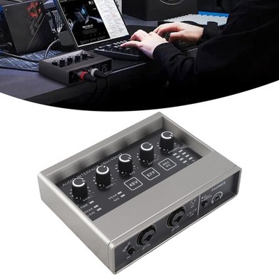 48V Live Sound Card With DSP Reverb Sound Card Mixer For Computer ...