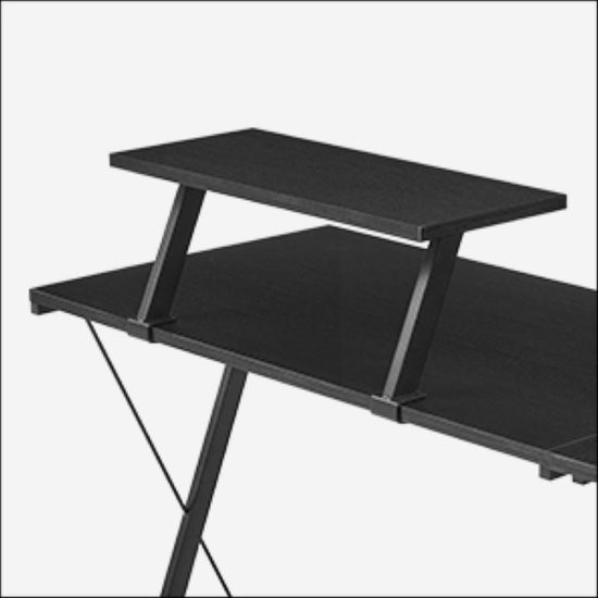 L-SHAPED CORNER GAMING BLACK OFFICE DESK LARGE PC COMPUTER HOBBY WORK ...