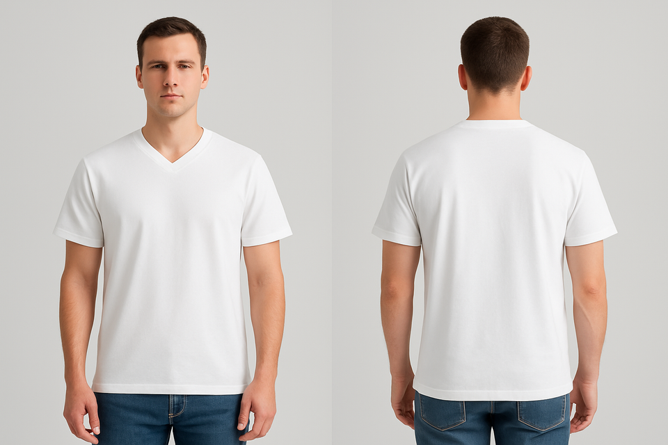 A1 Men's Black V-Neck T-Shirts| white |multipack | Soft Cotton | Size ...