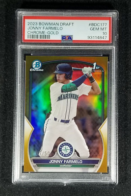 2023 Bowman Draft Chrome GOLD REFRACTOR /50 Jonny Farmelo RC #BDC-177 ...