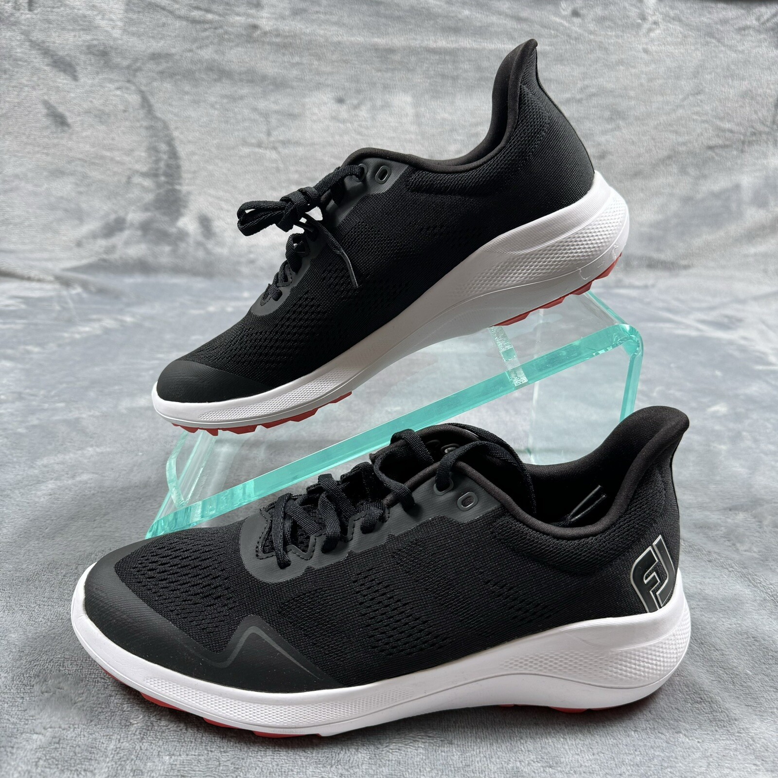 FootJoy FJ Flex Spikeless Golf Shoes Black White Red Men's No Lid on ...