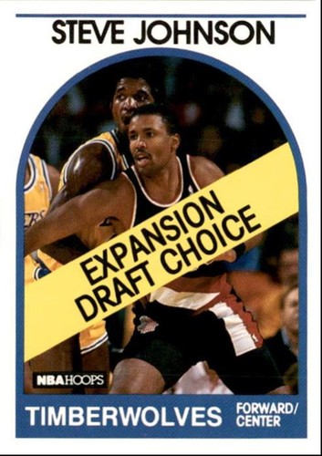 1989-90 Hoops Basketball Card Steve Johnson Minnesota Timberwolves #324 ...