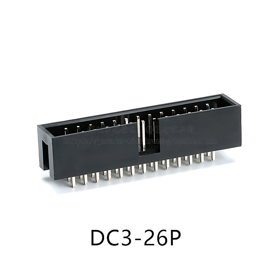IDC Straight / Curved Pin Boxed PCB Header Connectors 2.54mm Pitch 6 ...
