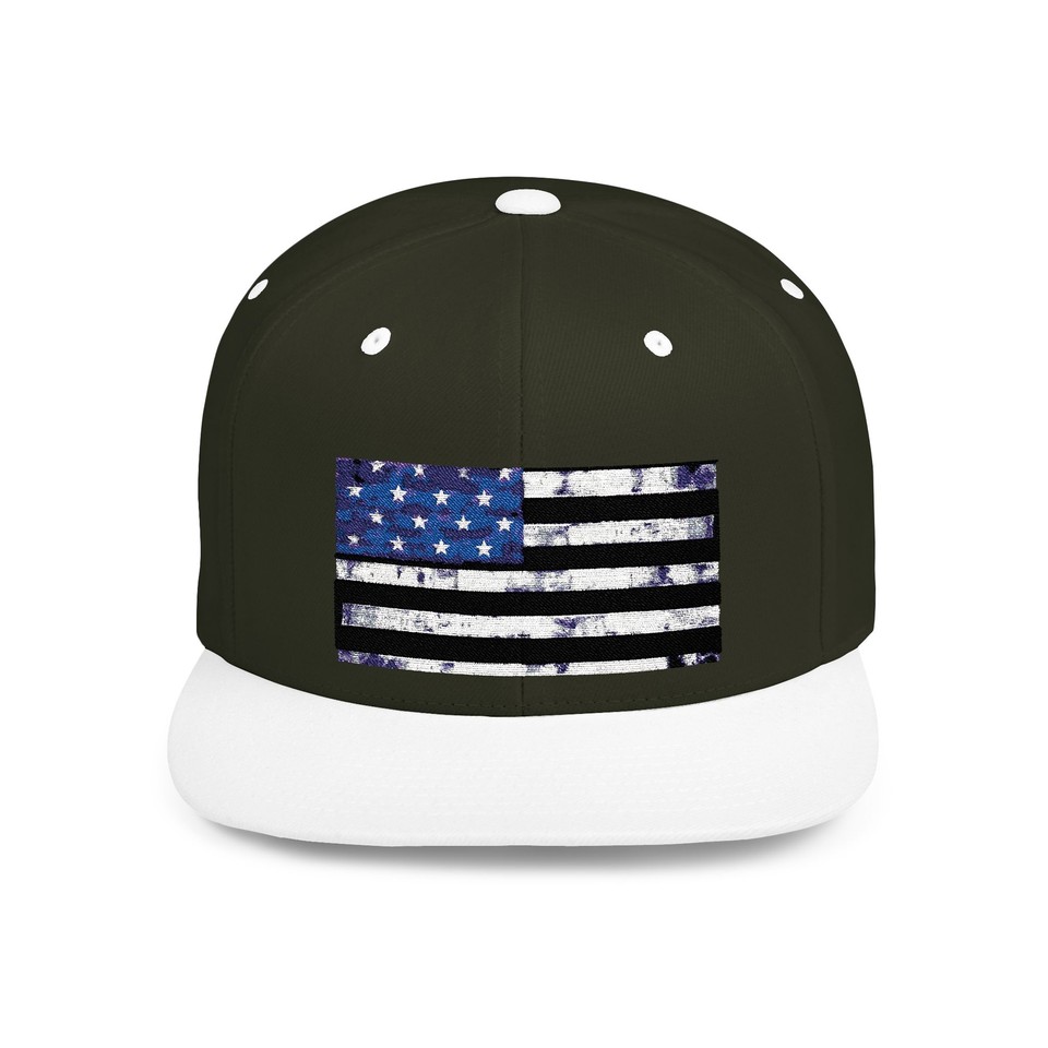 Patriotic Flat Bill Snapback Hat USA Flag Cap Unisex Adjustable Cap Hat ...
