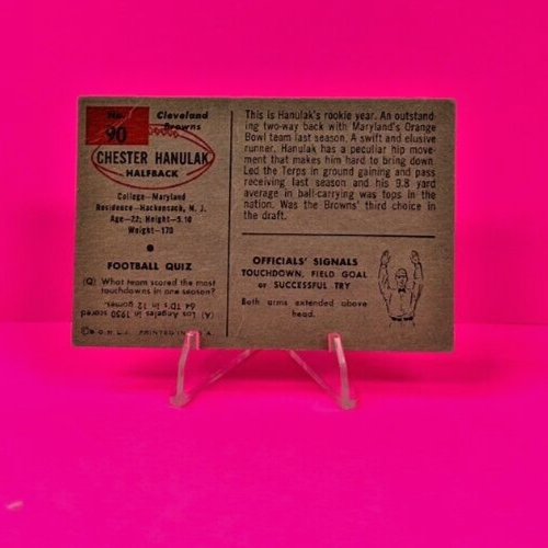 1954 Topps Football Card Chester Hanulak #90 MC EXMNT Range 22524 | eBay