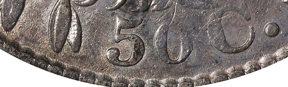 Capped Bust Half Dollar 1829 over 7, ICG AU-58, Overton-101! Amazing ...