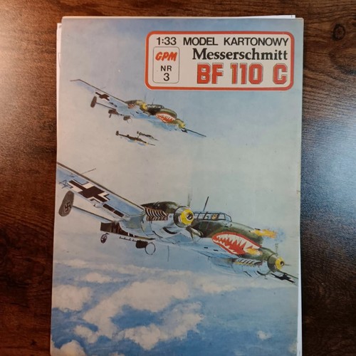 Paper Model Kit GPM No.3 1:33 WW2 Germany Bomber Messerschmitt BF-110 C ...