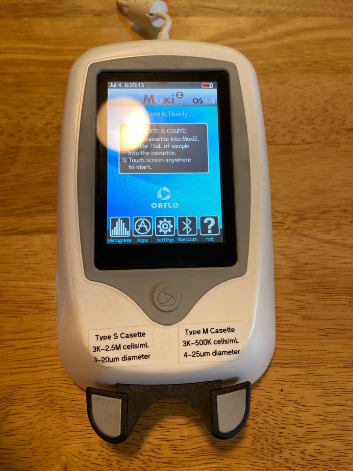 ORFLO Moxi Z Mini automated cassette-based flow cytometer Cell Counter ...