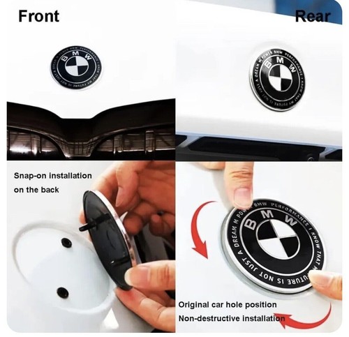 Carbon Fiber Emblems for BMW-Hood 82mm Trunk 74mm Wheel Caps 68mm ...