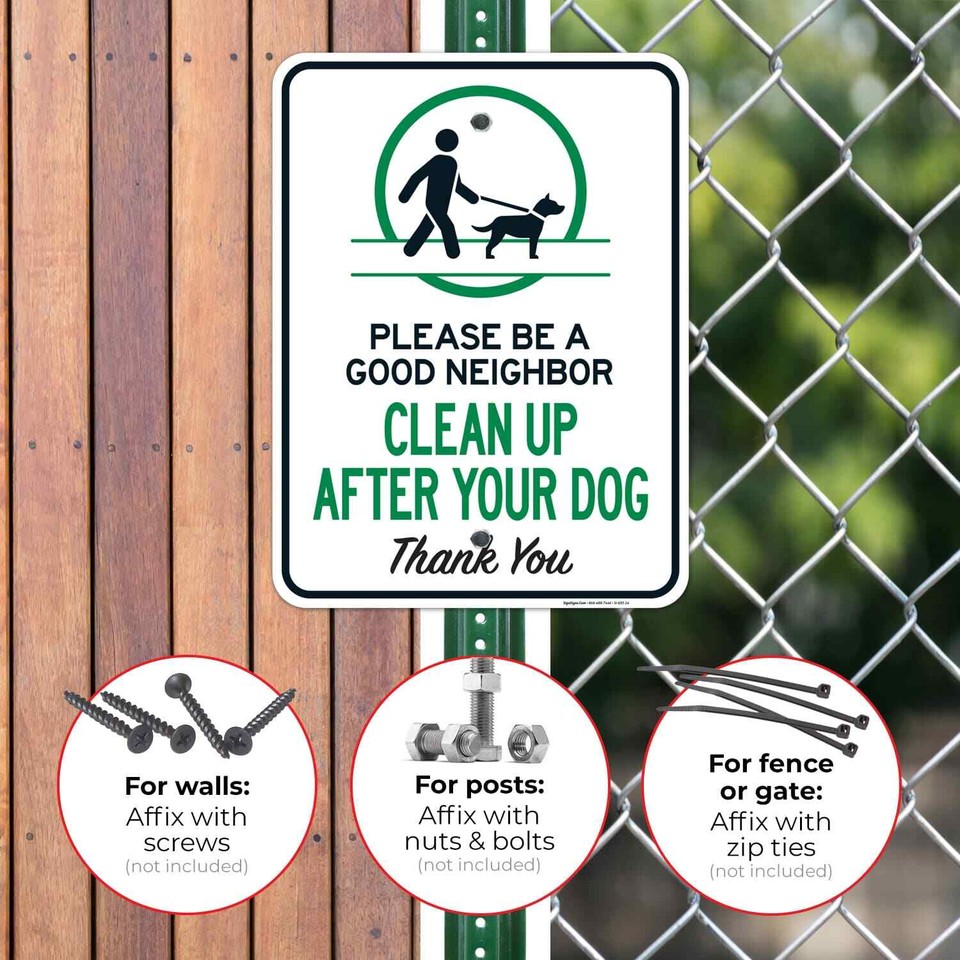 Clean Up After Your Dog Sign, Be A Good Neighbor Sign, | eBay
