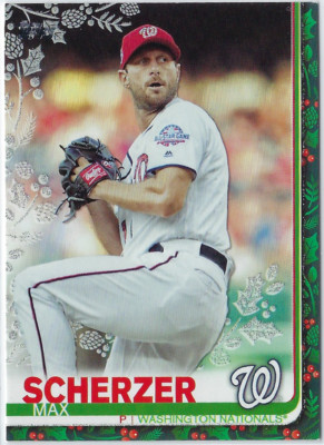 2019 TOPPS HOLIDAY MAX SCHERZER #HW50 Baseball Card EX Washington ...