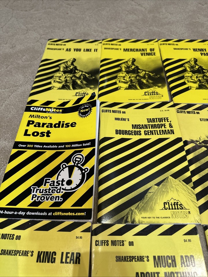 Cliffs Notes Lot of 16 Vintage Study Guides Shakespeare King Lear ...