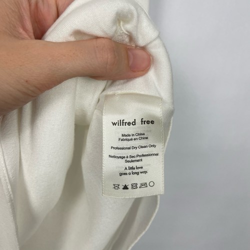Wilfred Free XS NWT Ferreira White Crepe Raw Hem Cap Sleeve Mini Shift ...