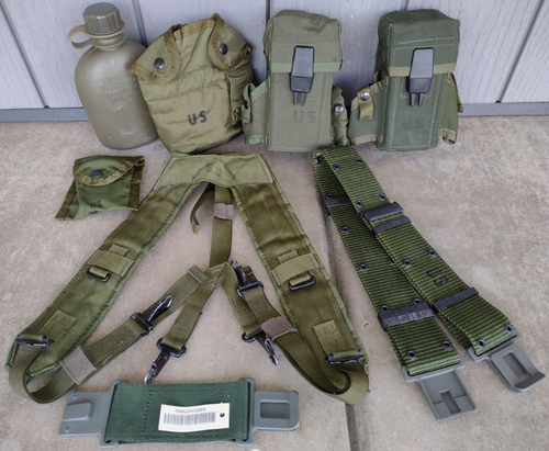 USGI ALICE WEB GEAR LBE SET w/ MAG POUCHES COMPASS POUCH CANTEEN ...