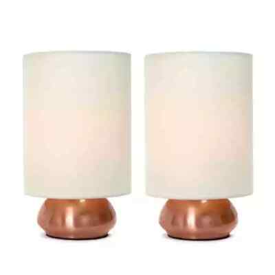 Simple Designs 9 in. Mini Touch Lamp with Fabric Shades (2 Pack) | eBay