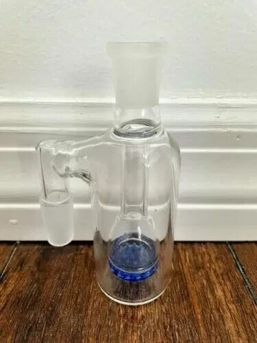 18MM BLUE GLASS WATER PIPE ASH CATCHER CLEAR HONEYCOMB PERC 90DEGREE | eBay
