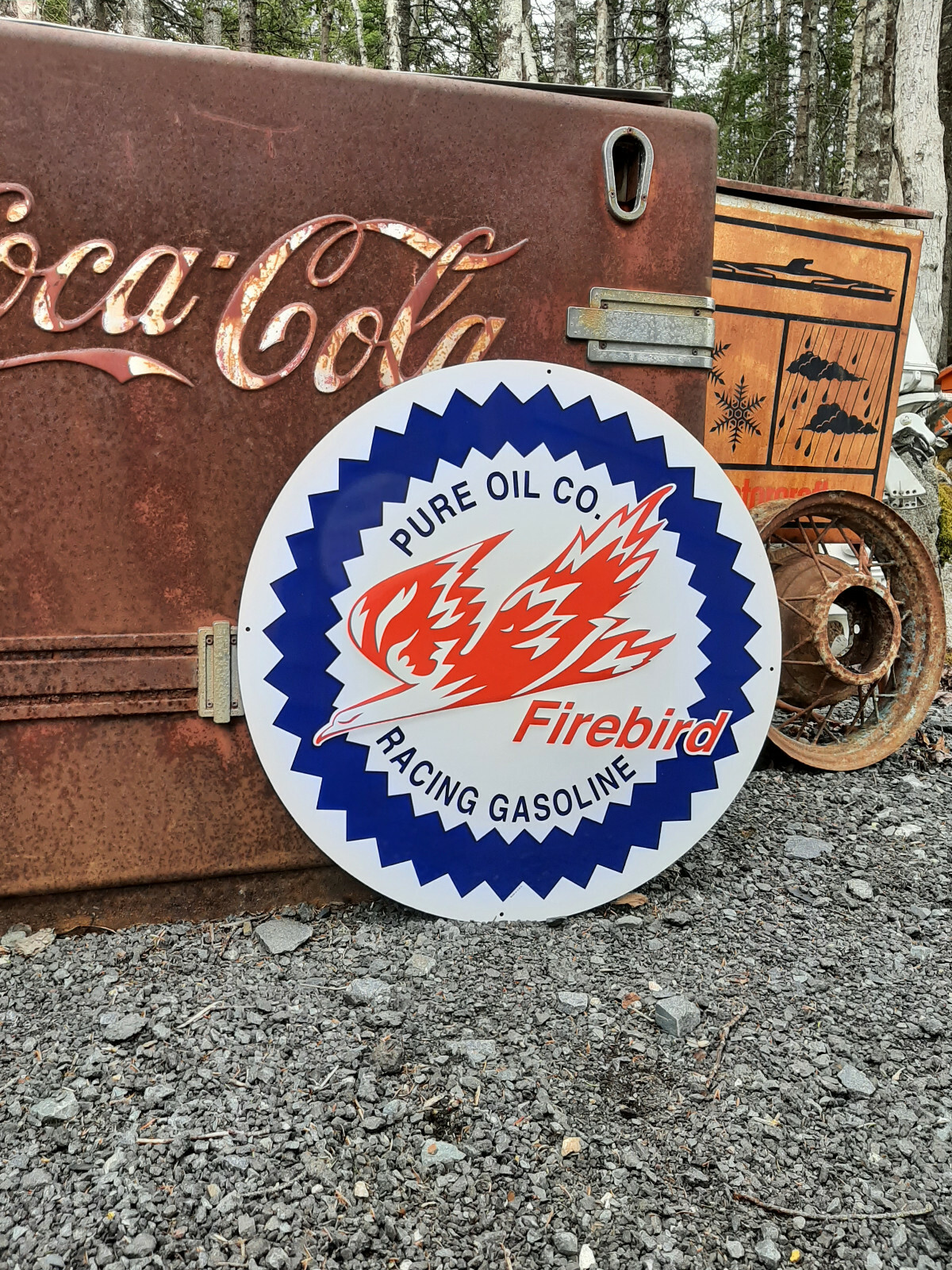 LARGE 24 INCH EMBOSSED FIREBIRD RACING OIL SIGN | eBay