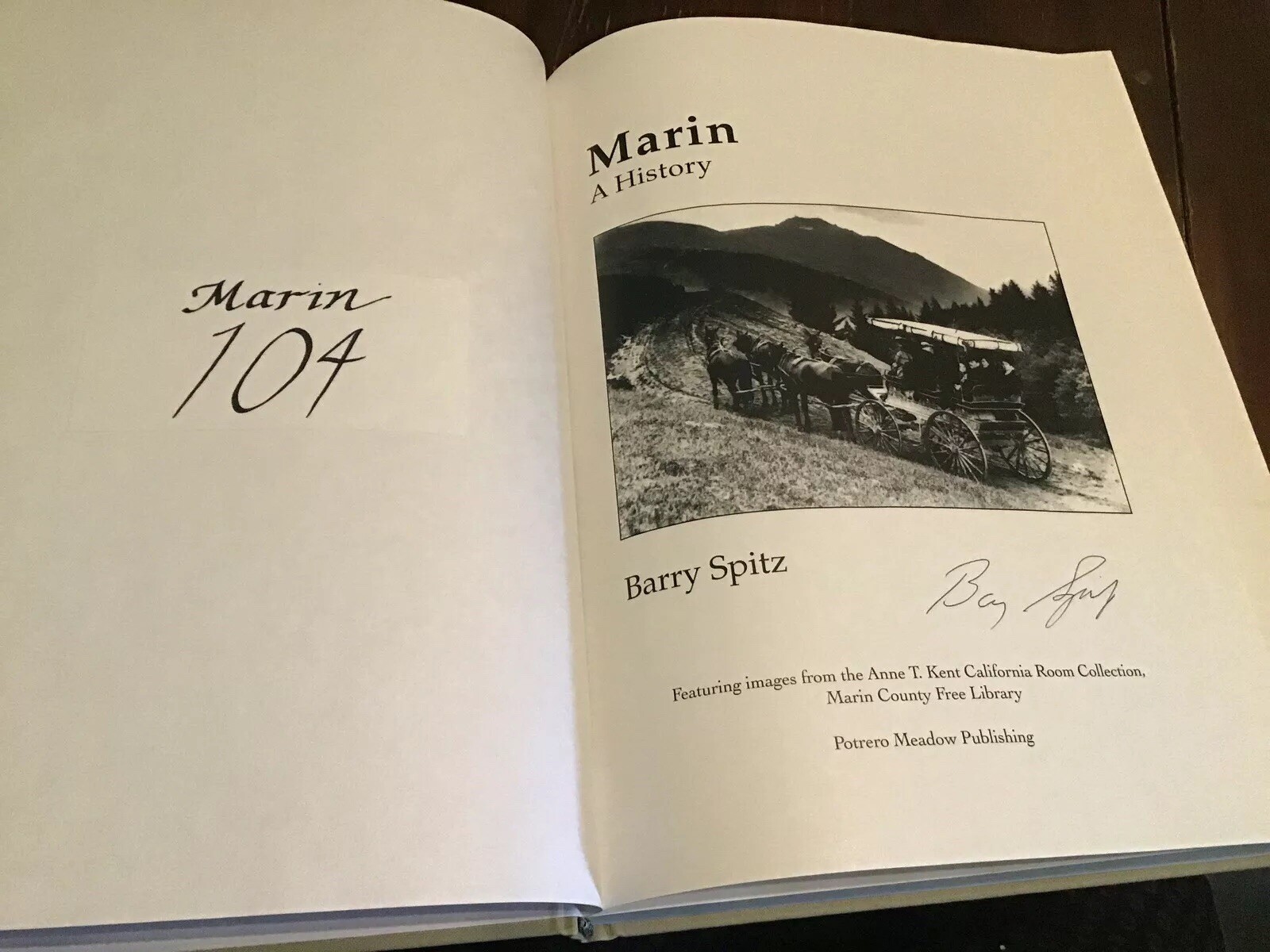 MARIN: A HISTORY By Barry Spitz - Hardcover *Excellent Condition ...