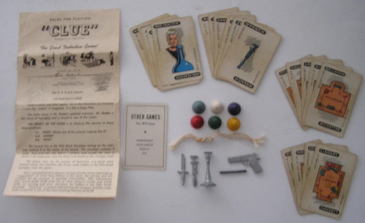 Clue Game Piece Cards