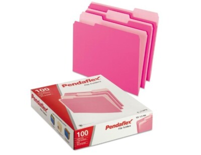 Pendaflex Color File Folders, Letter Size, 1/3 Cut 100 Per Box | eBay