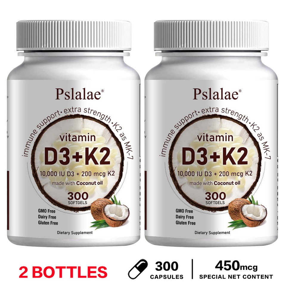 Vitamin D3+K2 MK7 10000 IU - Strong Bones, Immune Support - with ...