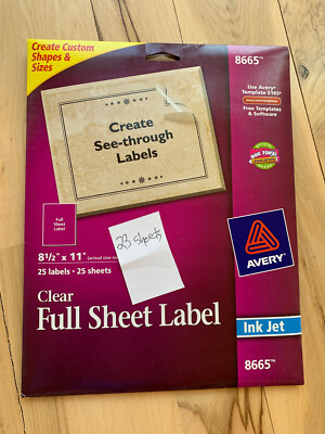 Inkjet Labels - Full Sheet Clear Labels