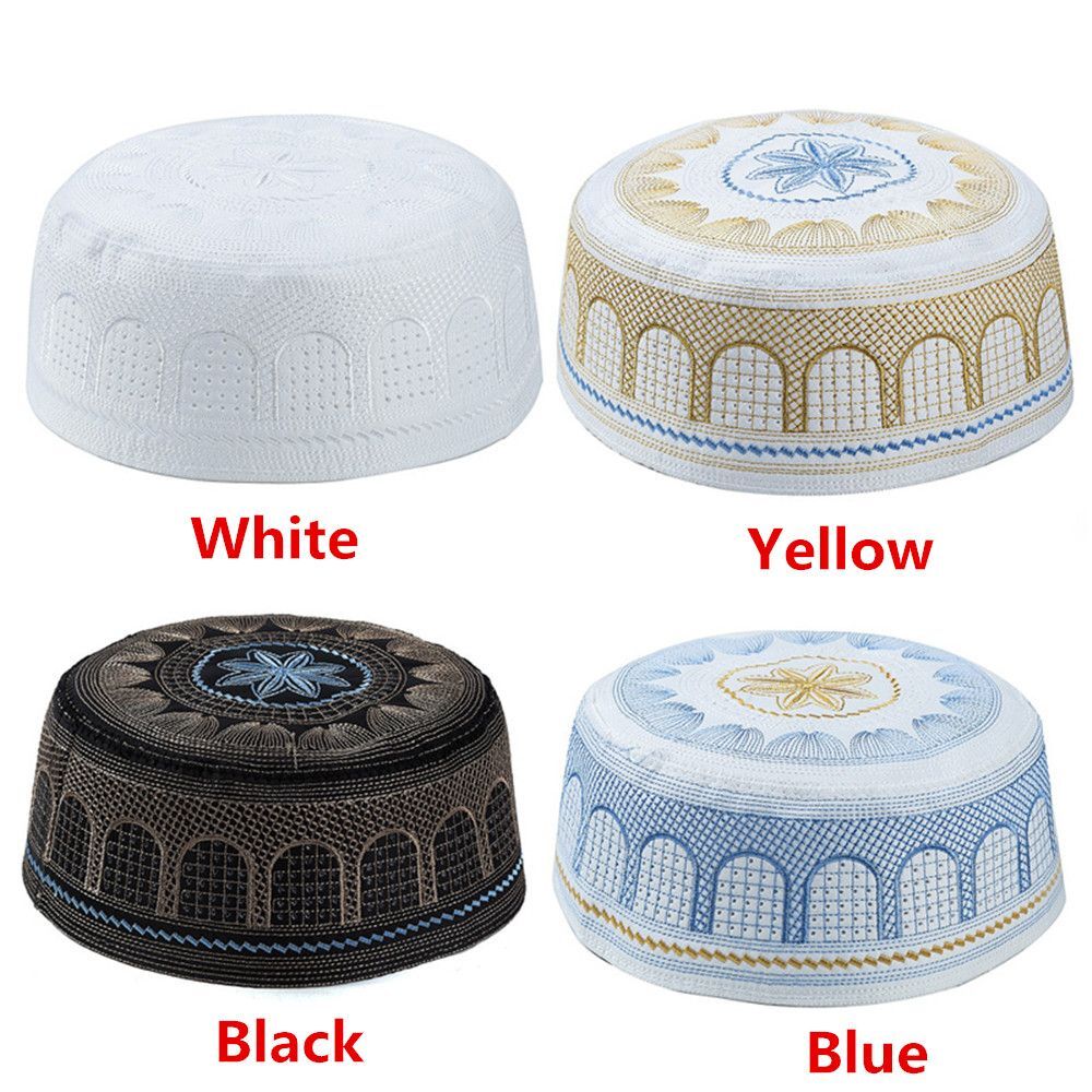 Fashion Cotton Embroidery Prayer Hat India Caps Muslim Hat Musliman ...