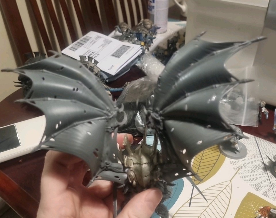 Warhammer 40k Winged Hive Tyrant Unpaited Assembled Model Unique | eBay UK