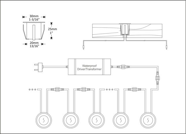 10 x 30mm LED Lights Deck/Decking/Plinth/Kickboard/Recessed/Kitchen ...