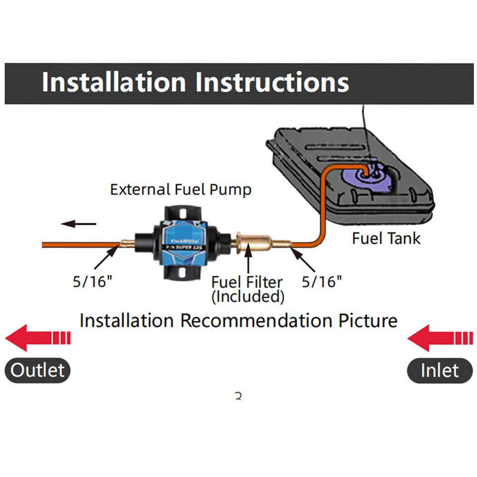 5/16" Electric Fuel Pump 5-9PSI 12V Inline Low Pressure Gas Diesel ...