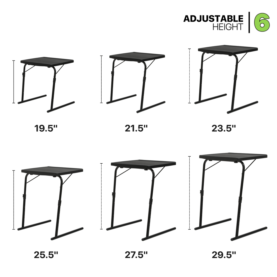 Black Folding Portable TV Tray Laptop Desk Adjustable Sofa Bed Side ...