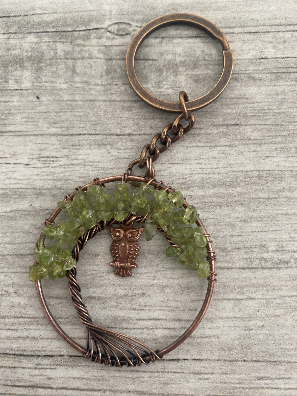 Peridot August Birthstone Gemstone Tree Of Life Keychain Keyring | eBay