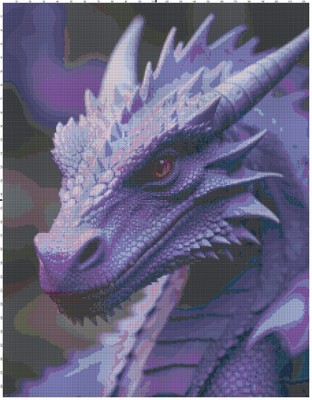 Dragon Needlepoint 14 Count Cross Stitch Pattern 16" x 20.5" | eBay