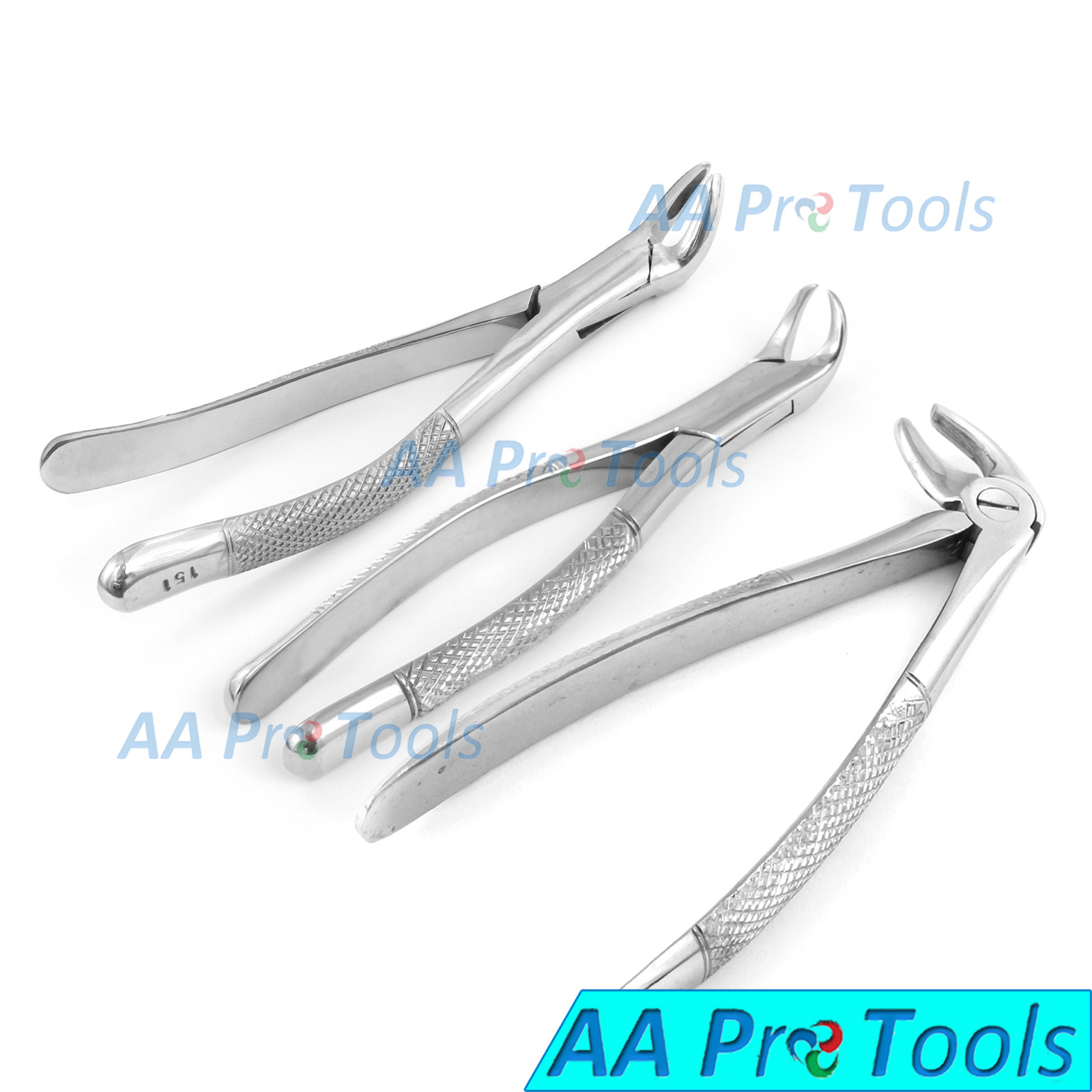 3 Pcs Dental Forceps 23, 151, MD3 Lower Molars Incisors Canines Roots ...