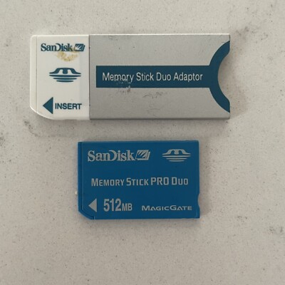 SanDisk 512MB Memory Stick Pro Duo Card + Adapter For Sony CyberShot ...