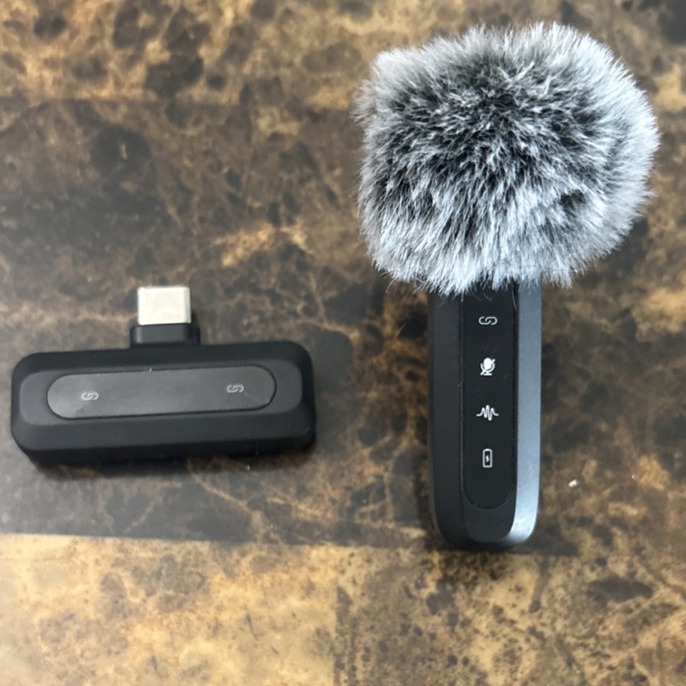 Wireless USB-C Lavalier Microphone Clip-On with Wind Muff for Home ...