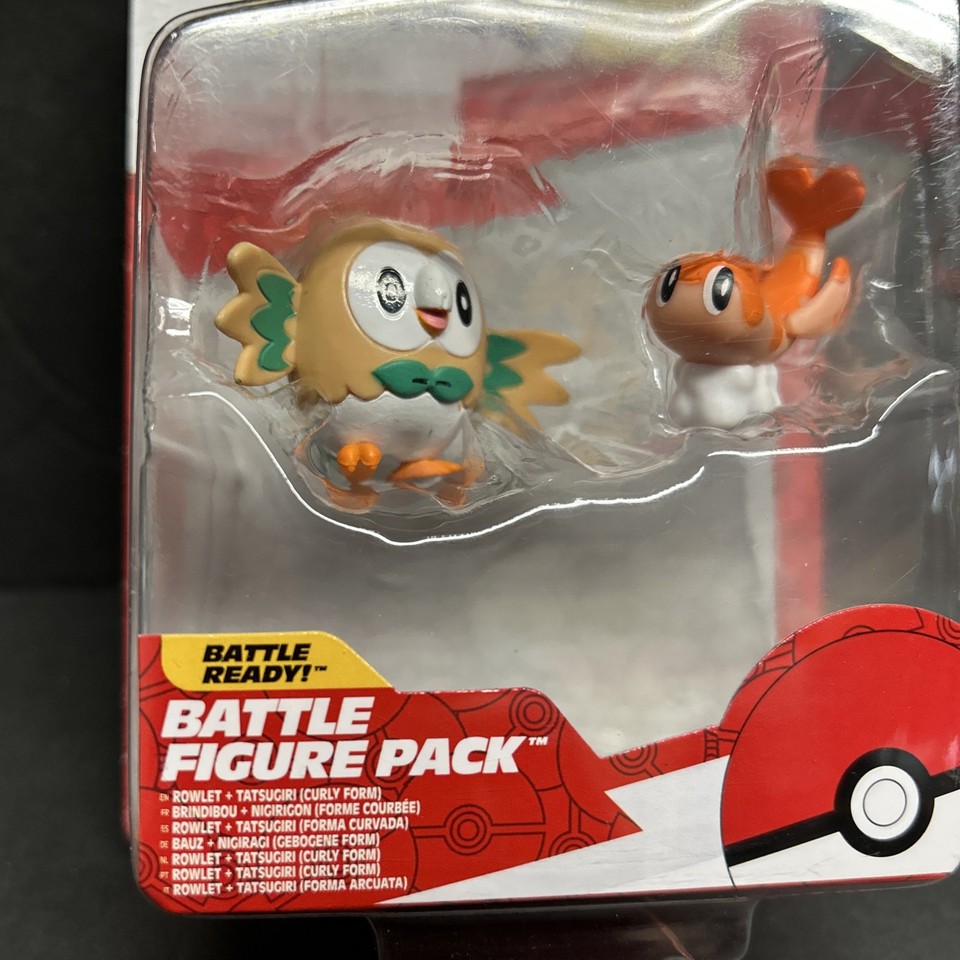 Pokemon Rowlet & Tatsugiri (Curly Form) Battle Figure Pack - New in ...