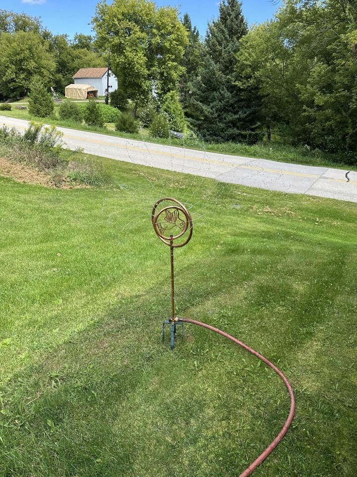 Copper Spinning Water Sprinkler 34" Tall Spiral Design GARDEN | eBay