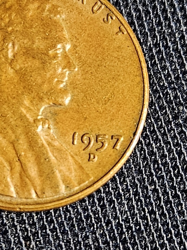 1957 D Wheat Penny Letters On Rim, "W" In WE Not Even, (VF) | eBay